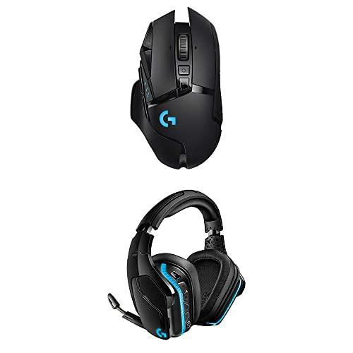 Logitech G G935 Over Ear Wireless Headset, Black & Logitech G G502 ...