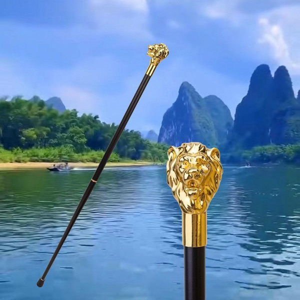 Gold Lion Head Handle Decorative Walking Stick For Man 2022 Party ...