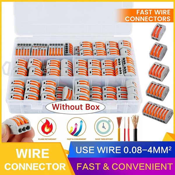 2/3/4/5/8 Wells Mini Fast Wire Cable Connectors Terminal Block Push-in ...