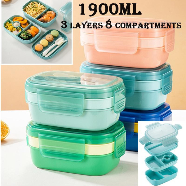 1900Ml Portable Hermetic Lunch Box 3 Layers 8 Compartments With ...