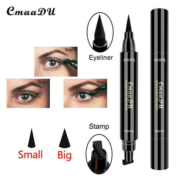Double-ended Eyeliner Stamp Eyeliner Pen Black Quick Dry Liquid ...