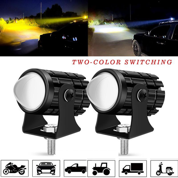 Dual Color Car Driving Fog Light Universal LED Motorcycle Headlight Dual Color Car Driving Fog Light Universal LED Motorcycle Headlight
