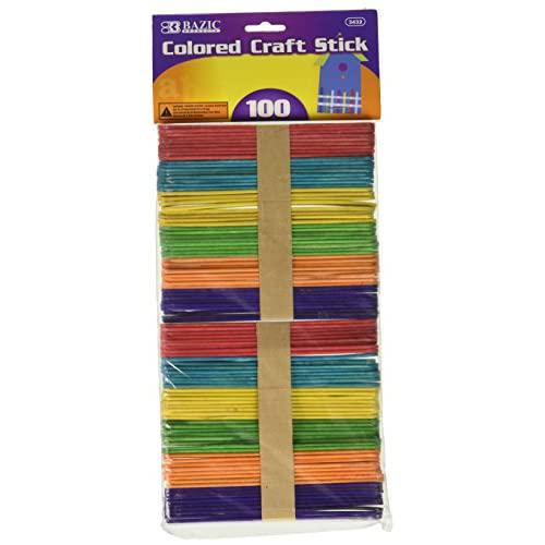 BAZIC Colored Craft Sticks, Assorted, 100 Per Pack | Wish