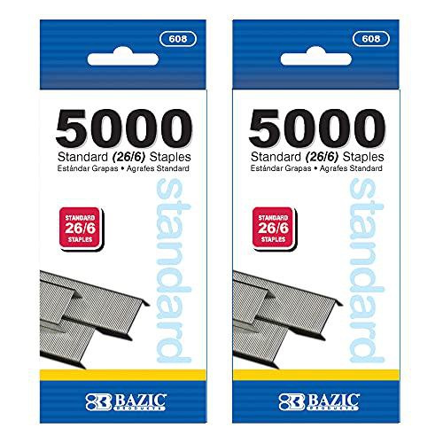 BAZIC Staples Standard (26/6) 5000/Pack, Stapler Refill Standard Size ...