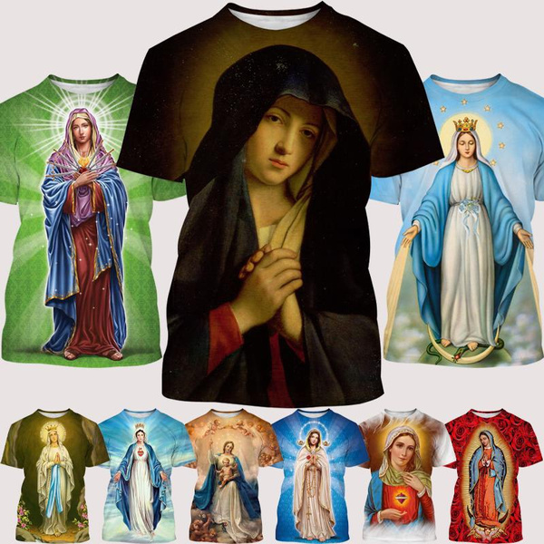 Mother of Jesus Virgin Mary 3d Printed T-shirt Christian Belief Short ...