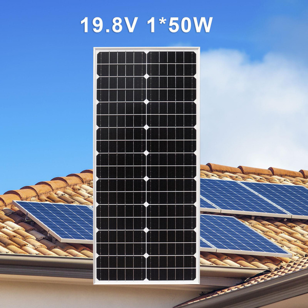 Tempered Glass Surface Solar Panel 50W High Efficiency Mono Cell ...