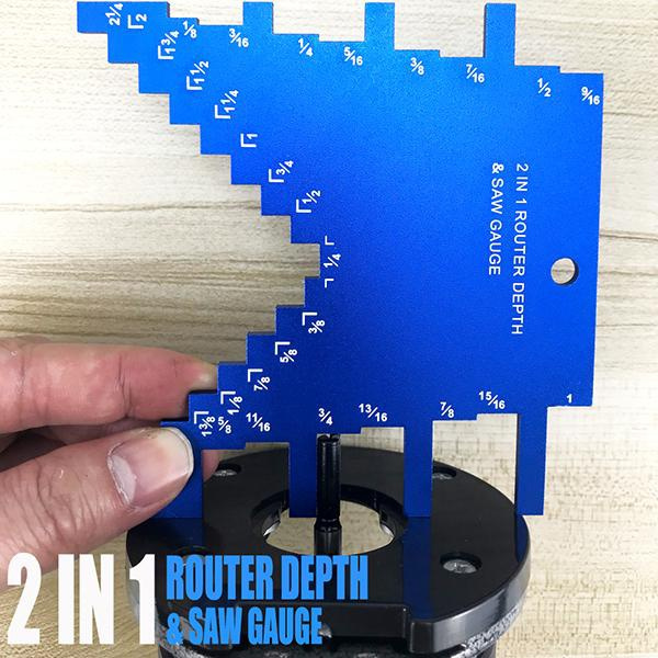 2 in 1 Step Depth Gauge for Router and Table Saw,Aluminum Step Depth ...
