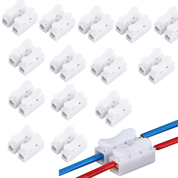 100pcs 10A 220V 2 Pin Push Quick Wire Cable Connector White Wiring ...