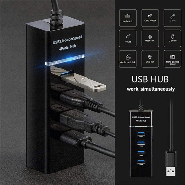 4-in 1 USB 2.0 3.0 Hub Data Transfer USB Hub Adapter for MacBook Laptop ...