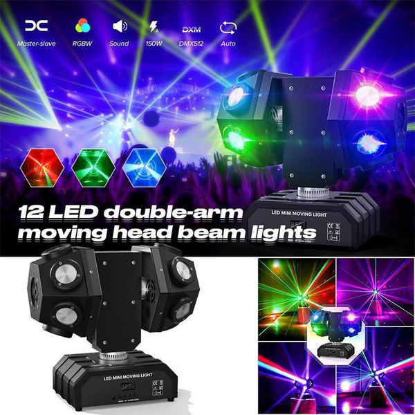 150W 12LEDS RGBW Mixing Color Lighting Effect Double Arm Moving Head ...