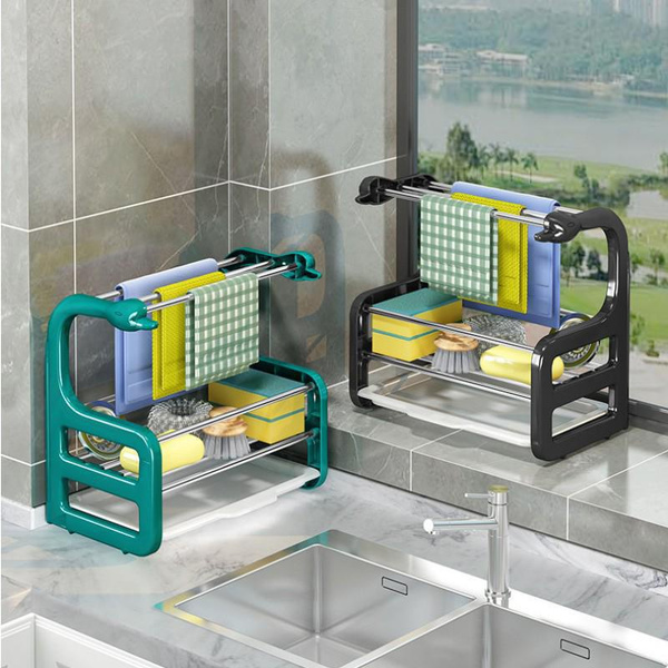 Kitchen Drain Cloth Rack, Wall Mounted, Perforated Free Counter Top ...