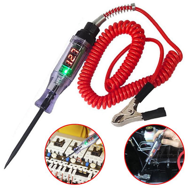 6 24v Car Truck Voltage Circuit Tester Digital Display Long Probe Pen Automobile Diagnostic