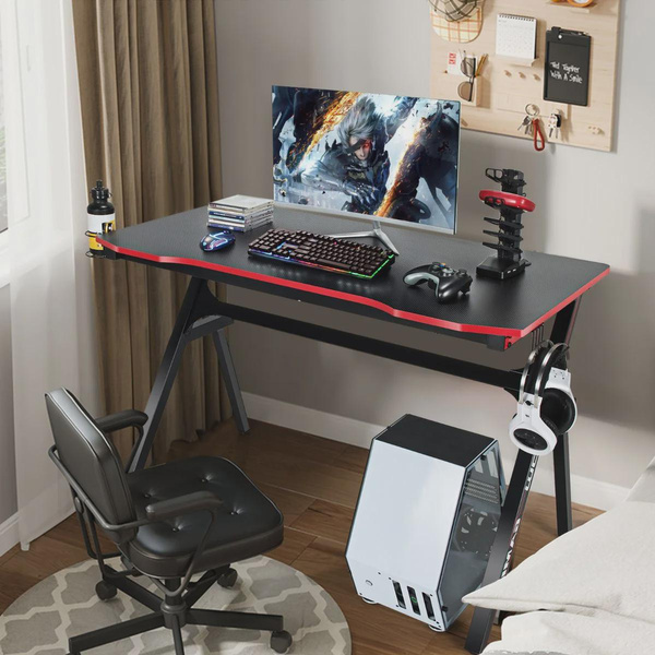 Ergonomic Gaming Desk 120 cm Computer Table Carbon Fiber Surface Work ...