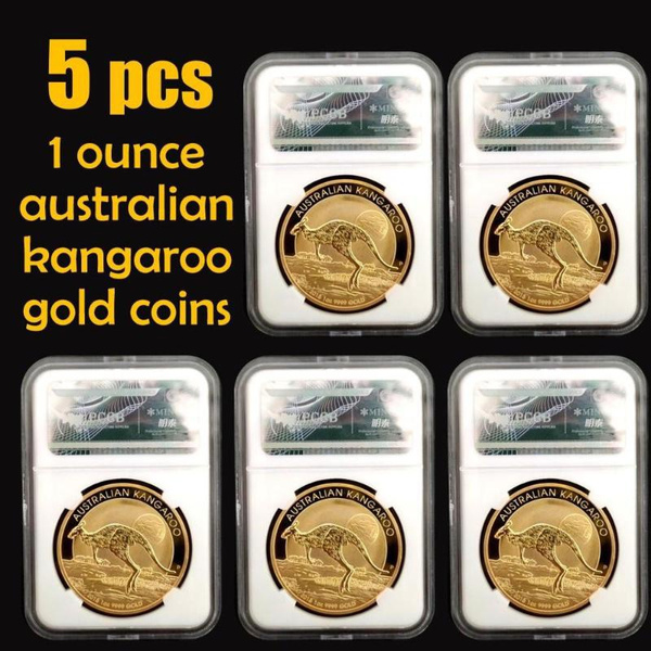 2 5pcs 1 Ounce 24k Gold Coins UK Knight Australian Kangaroo Coins 2 5pcs 1 Ounce 24k Gold Coins UK Knight Australian Kangaroo Coins