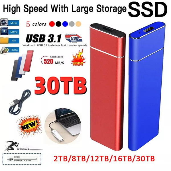 2TB/8TB/12TB/16TB/30TB Portable High-speed External Solid State Drive ...