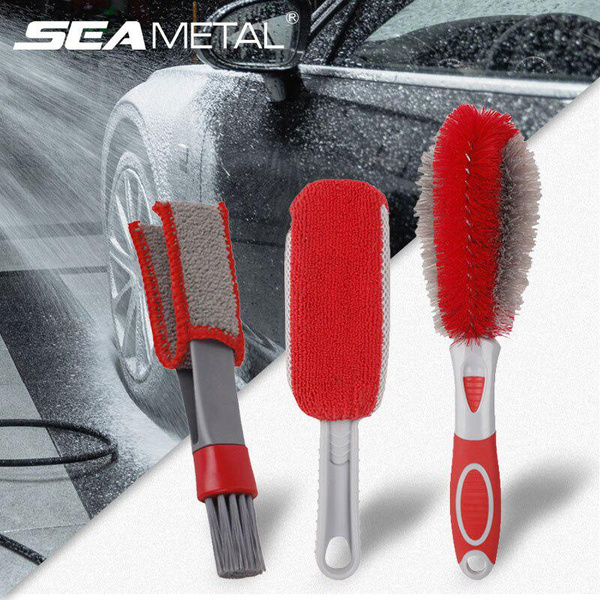 3Pcs Microfiber Car Detailing Brush Set Soft Bristle Car Air Vent ...