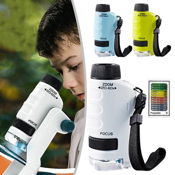 Kids Portable Microscope Biological Educational Toys for Children Home ...