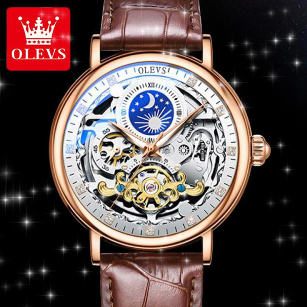 OLEVS Mechanical Automatic Watch Men Tourbillon Wristwatch Sports Clock ...