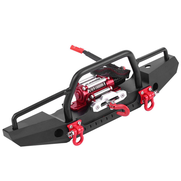RC Car Front Bumper with Winch, Aluminum Alloy Front Bumper with Winch ...