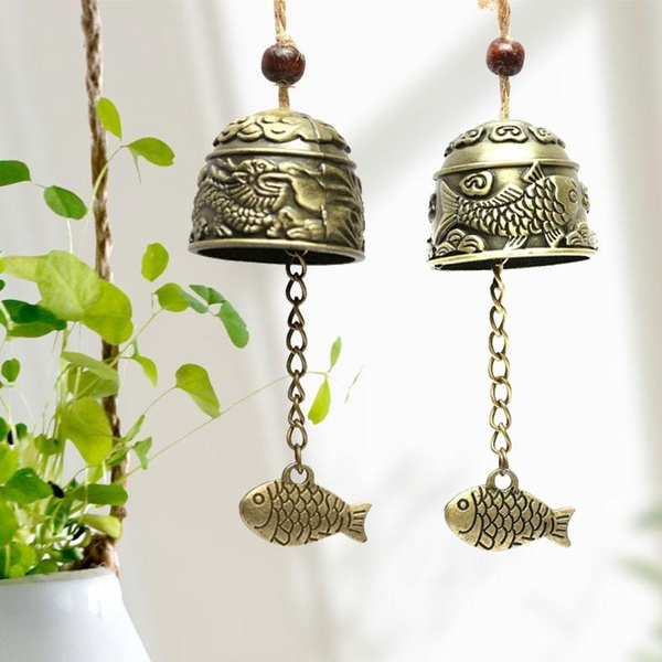 Wind Chime Chinese Dragon/Fish Feng Shui Bell Blessing Good Luck ...