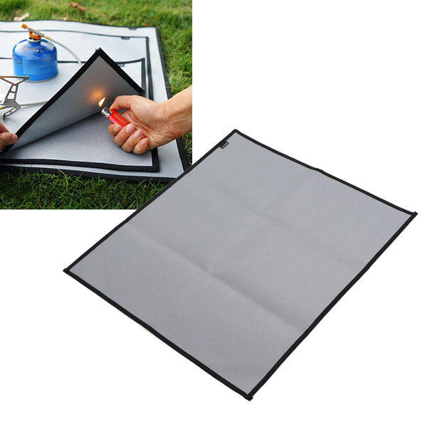 Outdoor Camping Fireproof Cloth Cookout BBQ Insulation Pad Flame ...