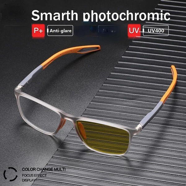 Transition Photochromic Reading Glasses Men UV400 Sun TR90 Frame ...
