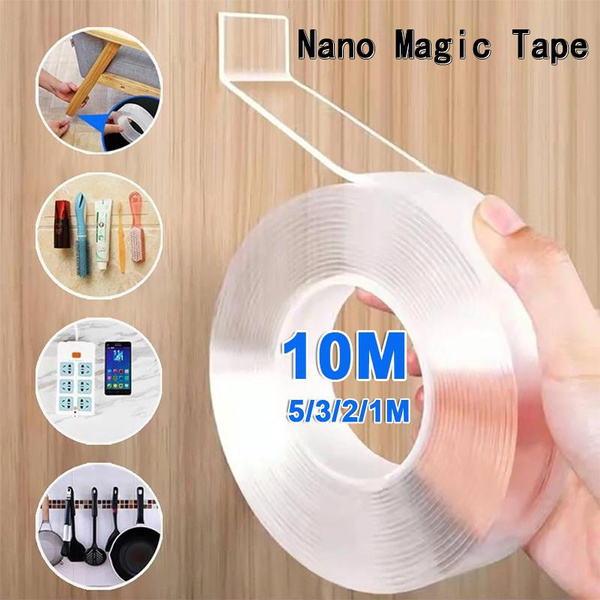 1/2/3/5/10M Transparent Velcro Nano Tape Washable and Reusable Double ...