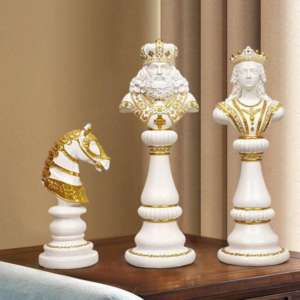 30cm International Chess Figurines King Queen Knight Chess Statue ...