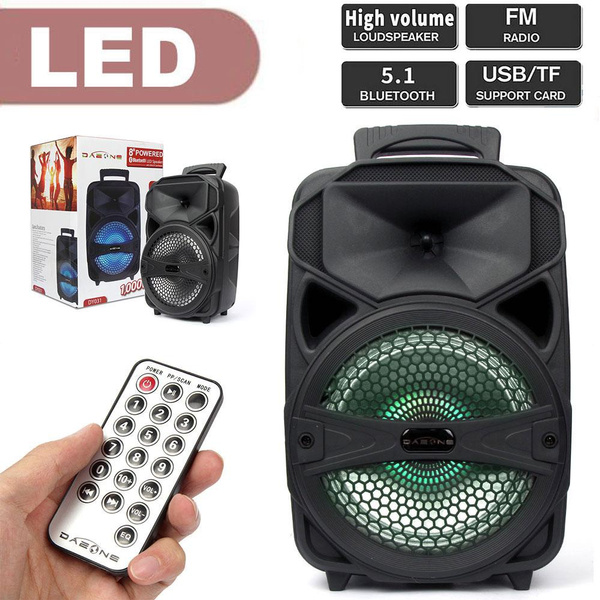 8" Wireless Portable FM Bluetooth Speaker Heavy Bass Sound System DJ ...