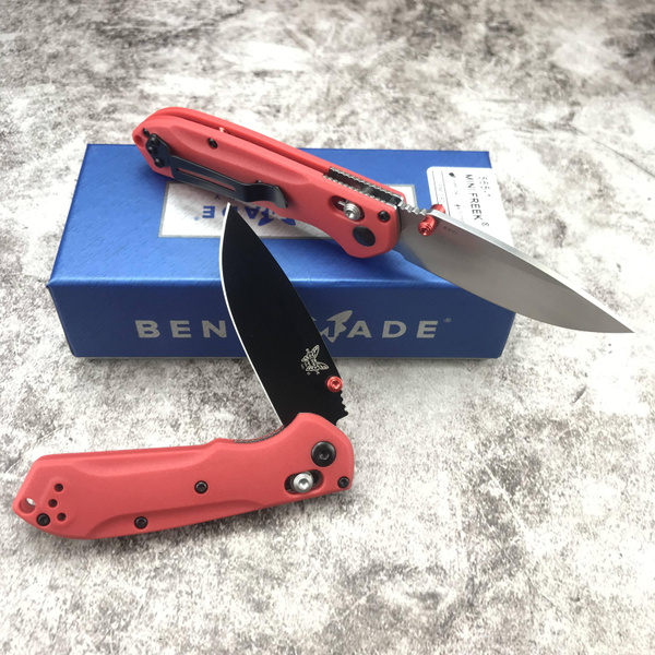 New Benchmade Mini Freek Folding Knife 3" S90V Satin Plain Blade ...