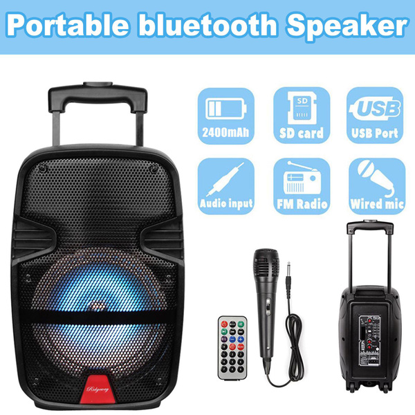 Portable Bluetooth Speaker With 8" Subwoofer Sound System With Micphone ...