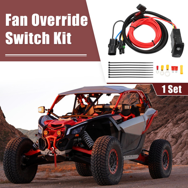 ATV UTV Fan Override Switch Kit LED Rocker Switch Engine Cooling Wiring ...