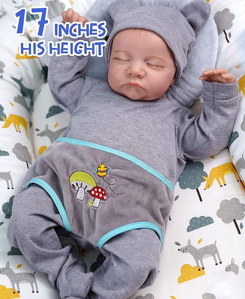 17Inch Baby Soft Skin Realistic Newborn Baby Dolls Full Body Vinyl ...