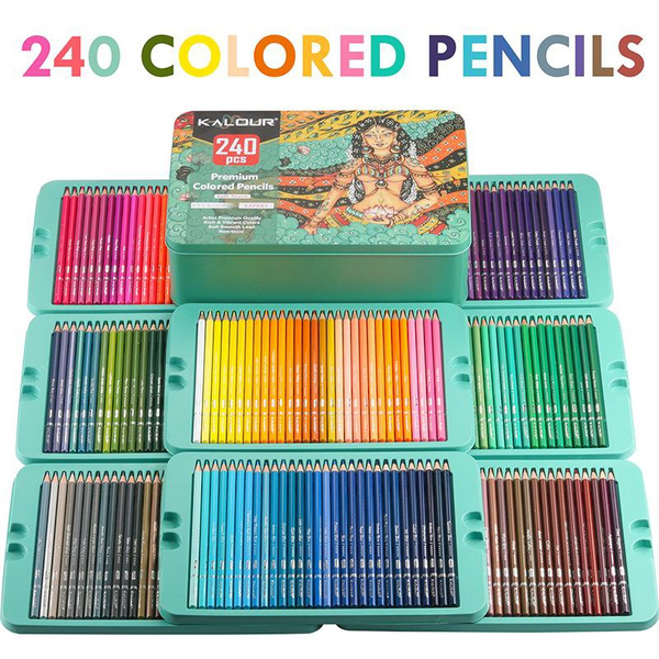 240 Color Professional Oil Colored Pencils Artist Pencils Set Soft ...