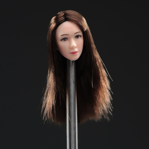 1/12 Scale Beauty Girl Head Sculpt Head Model with Long Straight Hair ...