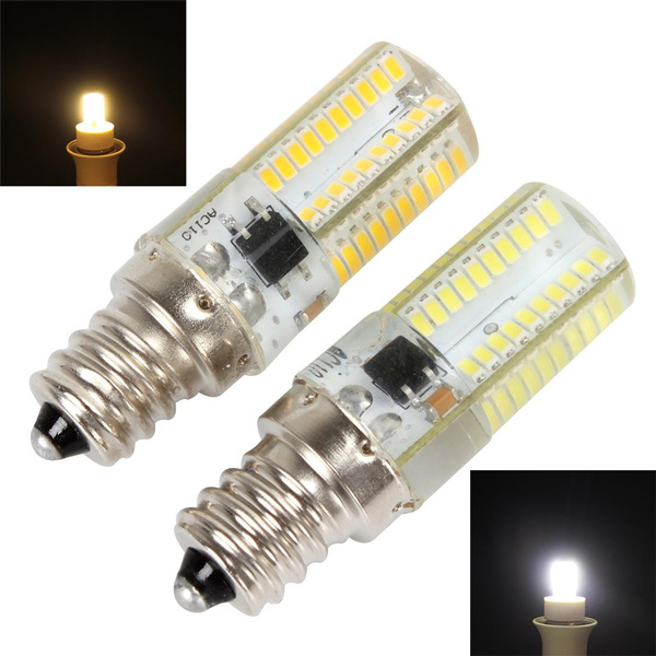 E12 Dimmable White/Warm White 80 LED 3014 SMD Light Silicone Crystal ...