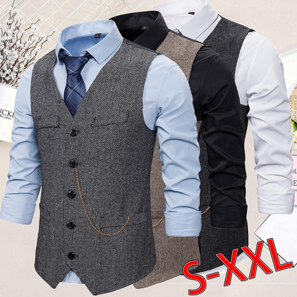 Sleeveless Suit Dress Vest Men's High Quality Business Party Vest ...