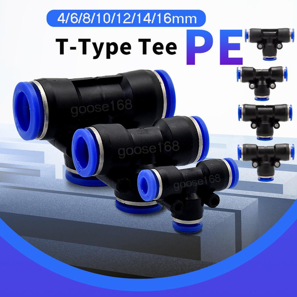 5/10PCS PE Connectors 4/6/8/10/12/14/16mm Pneumatic Quick Connect Slip ...