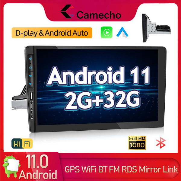 CAMECHO [2+32G] New Universal Android 11 GPS Car Stereo Radio 1DIN 9'' 2.5D Screen Car MP5 ...