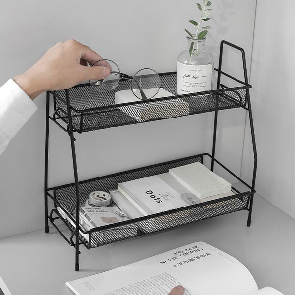 Double Layer Iron Kitchen Storage Rack Wire Spice Organizer Metal ...