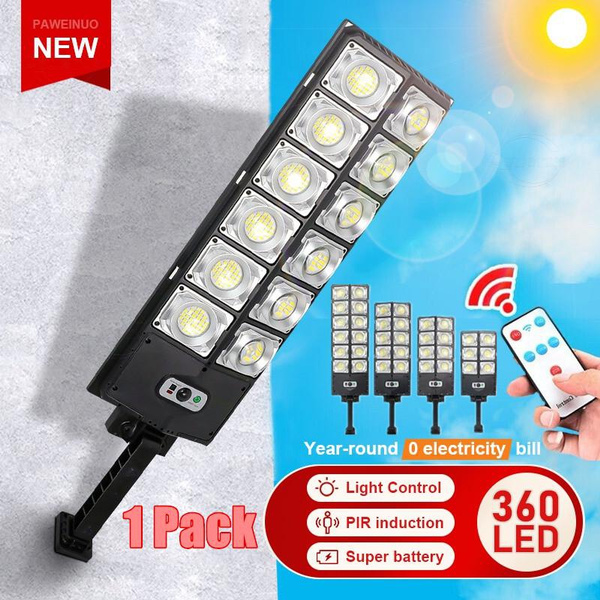 1 Pack 6000 Watt 360 LED Solar Lights Outdoor 3 Modes Solar Motion ...