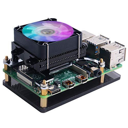 GeeekPi Raspberry Pi 4 Fan, Raspberry Pi Low-Profile CPU Cooler with ...