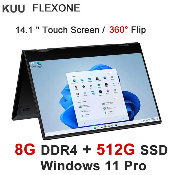 KUU FLEXONE Laptop -360 °Flip 14.1" FHD Touch Screen Laptop Computer ...