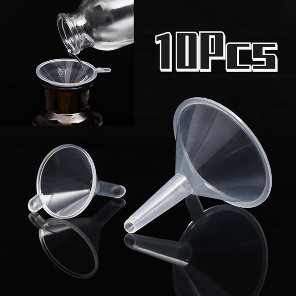 10PCS Transparent Small Diameter Funnel Liquid Plastic Funnel Perfume ...