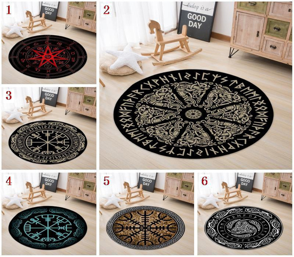 Viking Raven Mysterious Viking Meditation Psychedelic Runes square ...