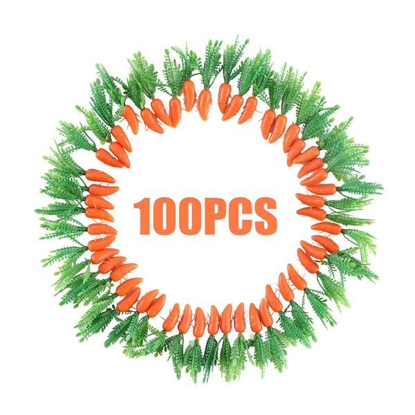 100PCS Mini Easter Carrots Plastic Artificial Vegetables Photo Props ...