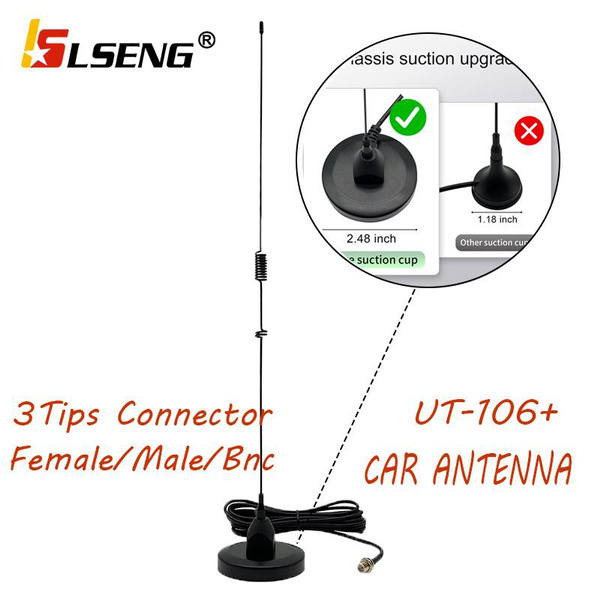 LSENG 2 Way Radio Oversized Suction Cup UT-106UV+ Dual Band VHF UHF ...
