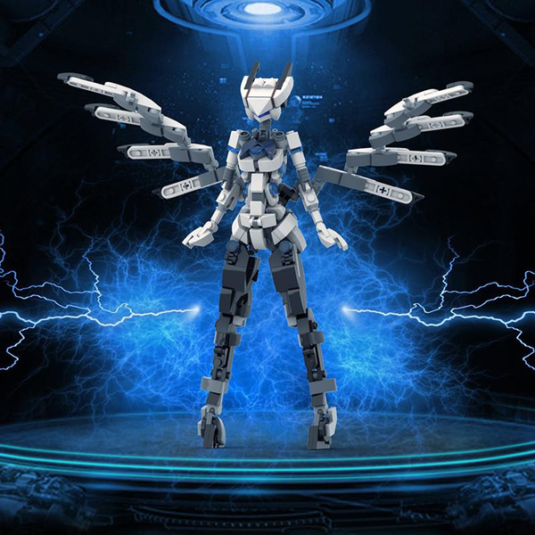 MOC Action Figure Angel Mech Game Character Building Block Robot Female ...