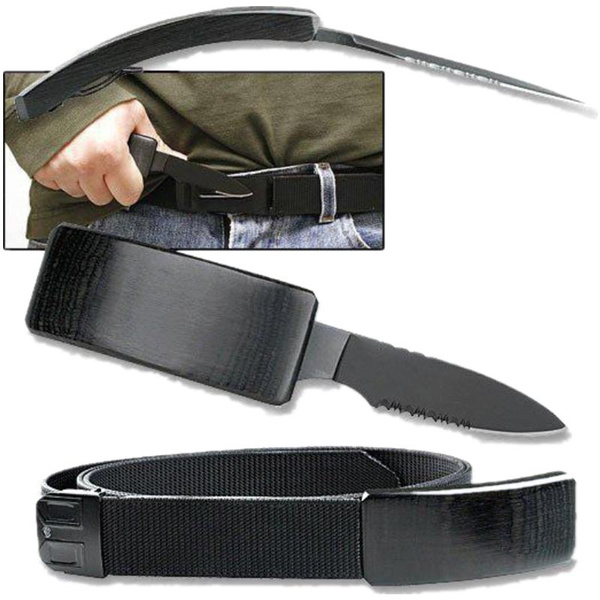 Ridge Runner Black Belt with Hidden Knife| Belt Knife, Hidden Knives ...