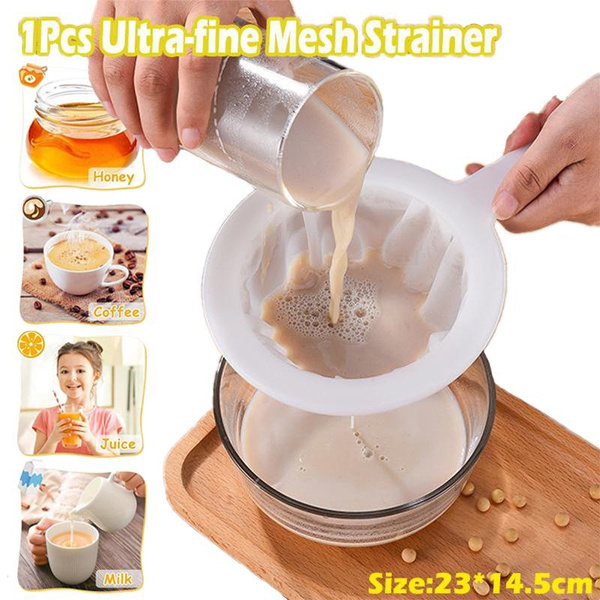 100/200/400 Mesh Kitchen Nut Milk Filter Ultra-fine Mesh Strainer Nylon ...